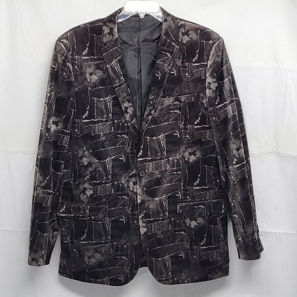 Pazo | Suits & Blazers | Pazo Mens Velvet Blazer Smoking Jacket Graphic ...